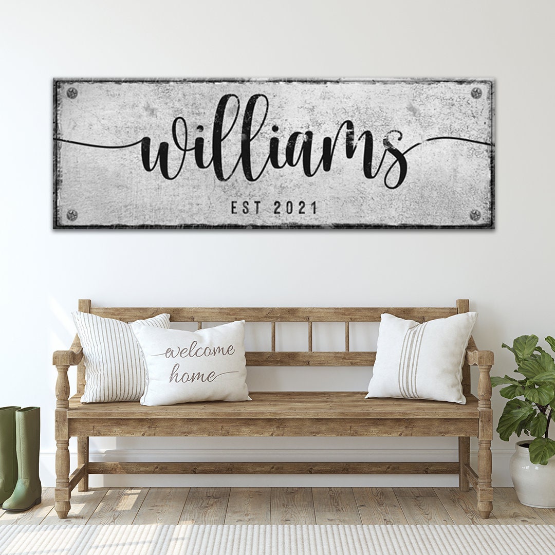 Family Last Name Sign Custom Name Sign Rustic Home Decor Custom Family ...