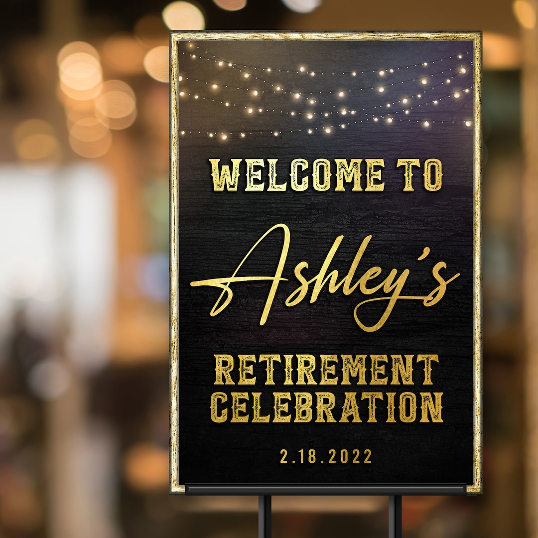 Retirement Welcome Sign | Personalized Retirement Celebration Wall ...