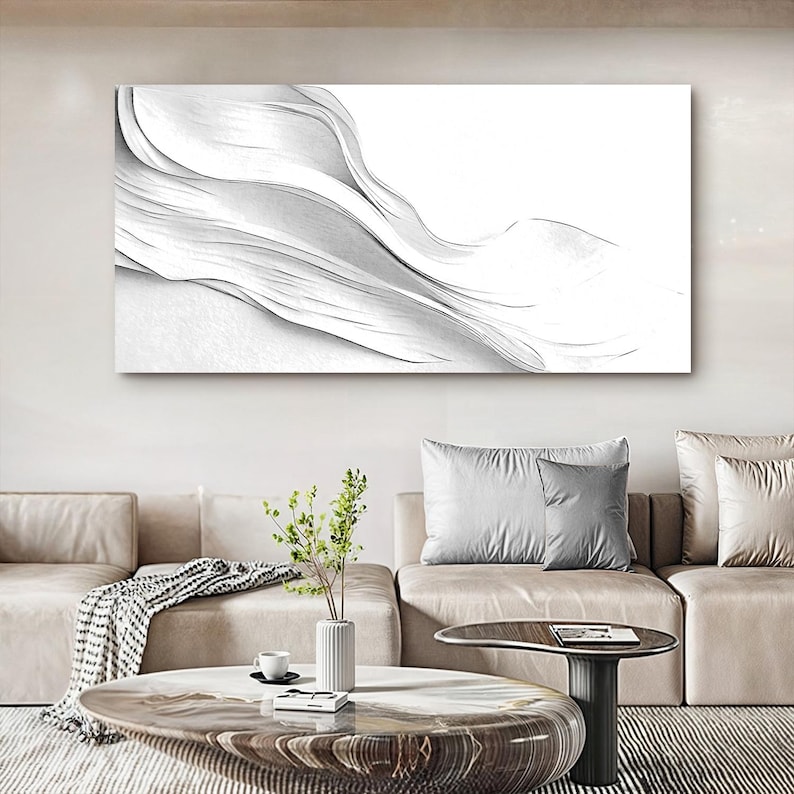 White Minimalist Wall Art | Abstract Minimalist Wall Decor ...