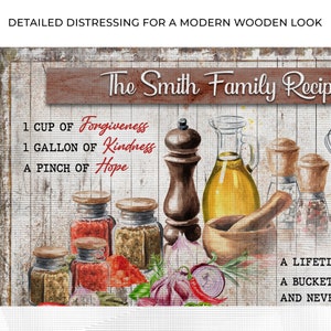 Personalized Kitchen Sign | Farmhouse Kitchen | Family Recipe Kitchen ...
