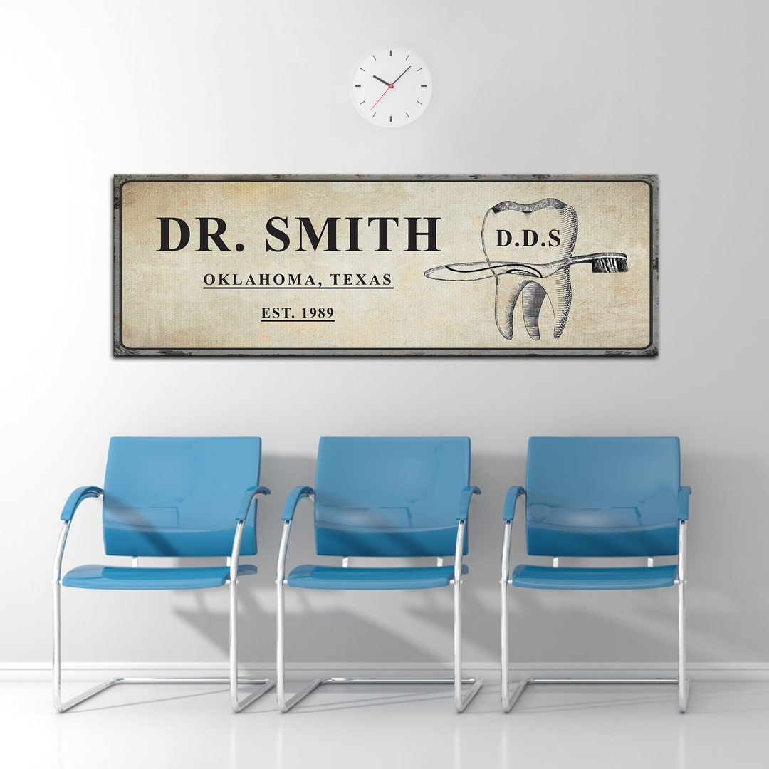 Dental Office Decor Sign | Personalized Dentist Name Sign Dental Decor ...