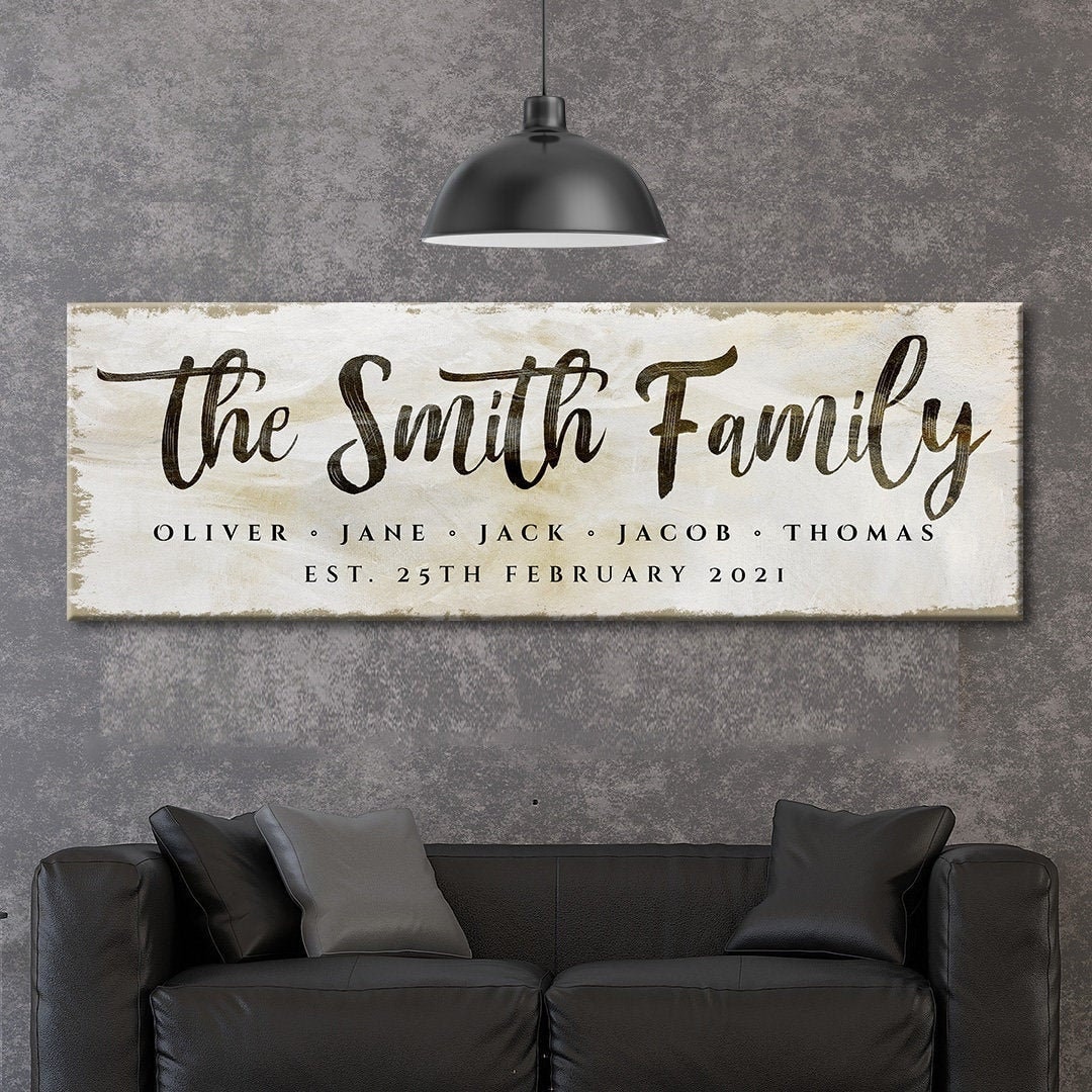 Custom Family Name Sign | Personalized Sign Farmhouse Decor Wall Art ...