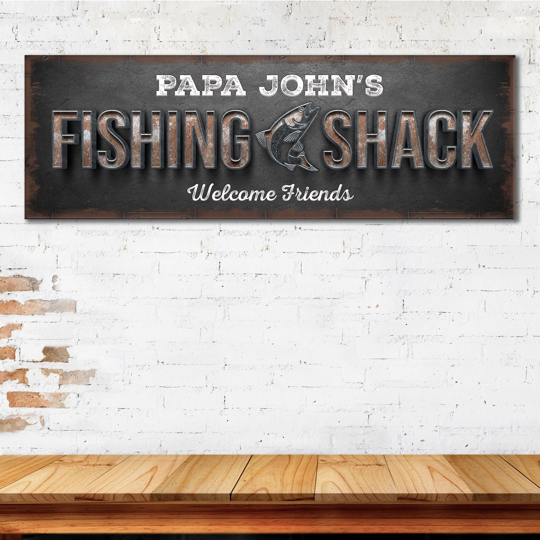 Ice Fishing Sign | Personalized Fishing Shack Sign | Vintage Sign ...