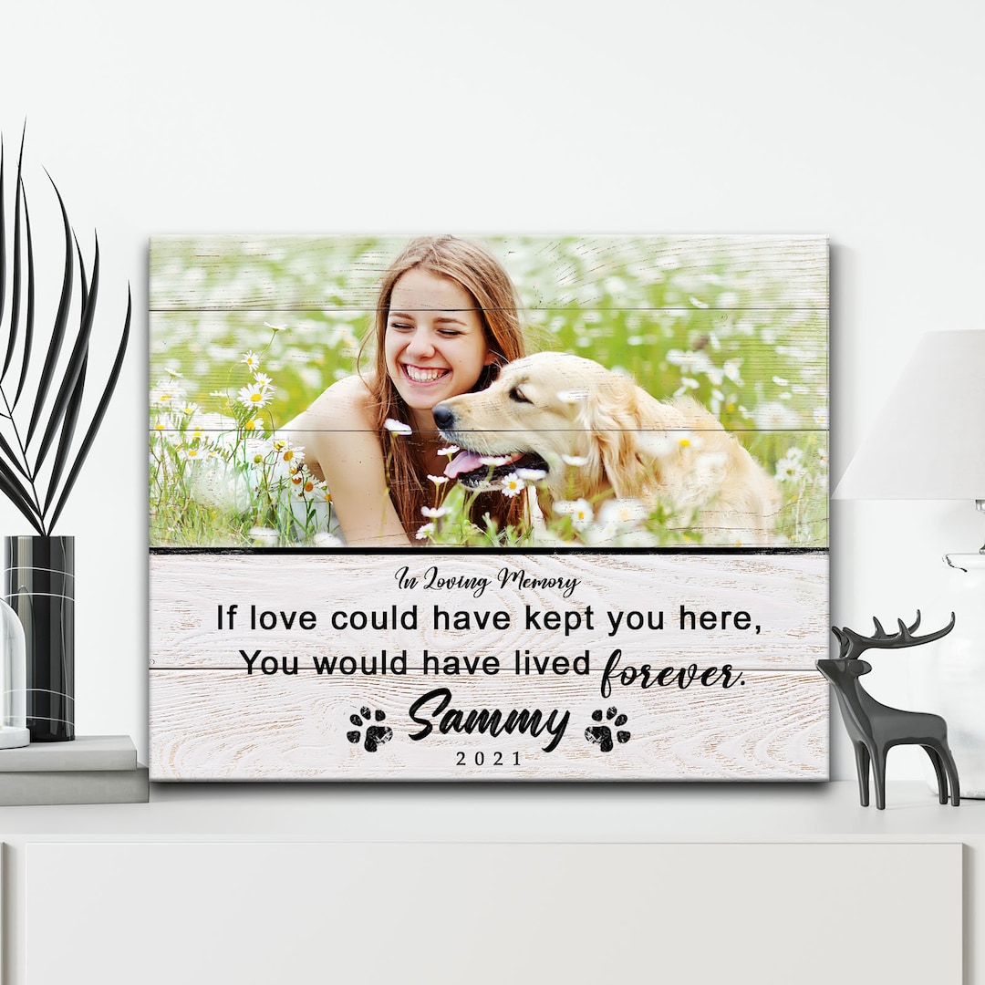 Dog Memorial Gift Portrait Art | Pet Memorial Gift Wall Art | in Loving ...