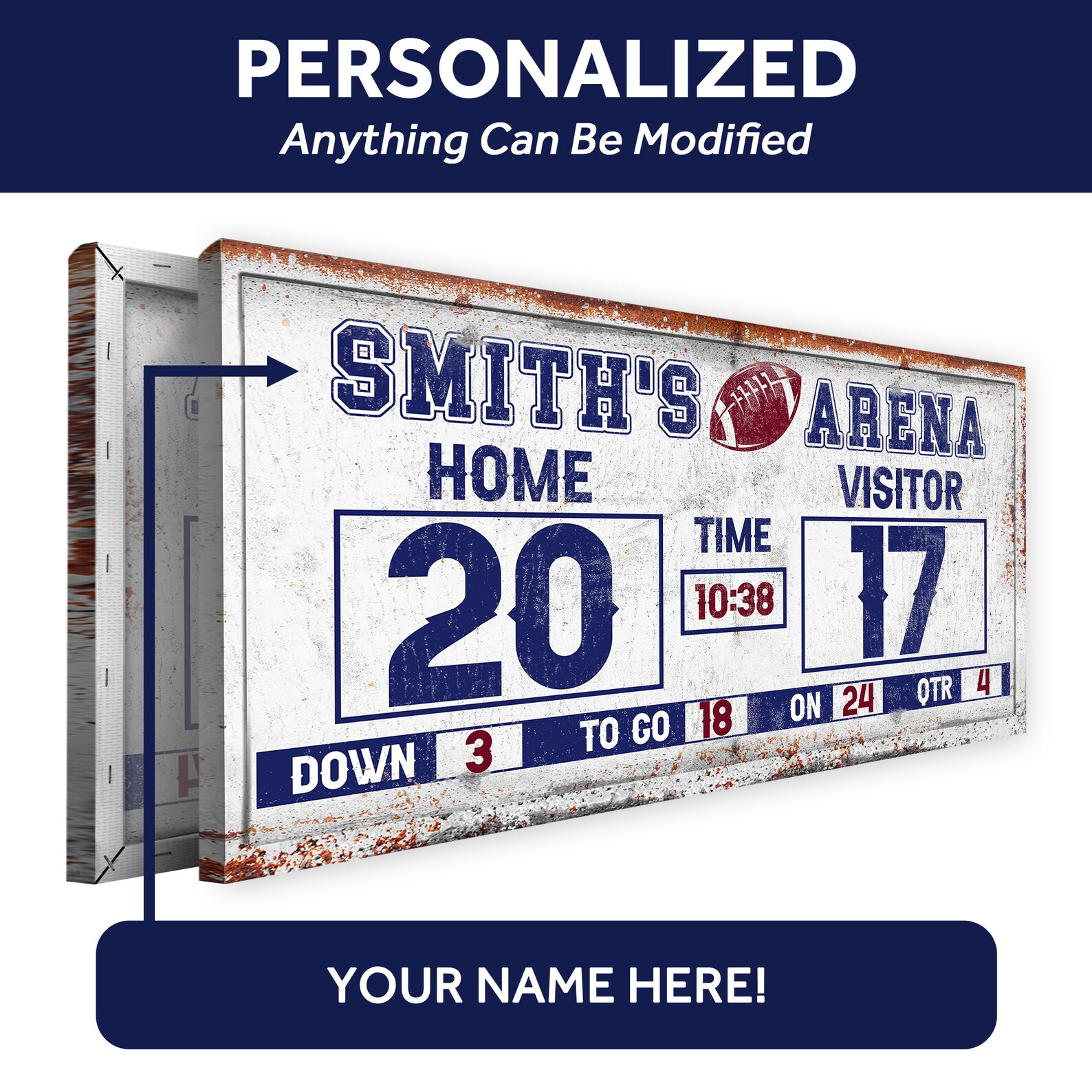 Football Scoreboard | Personalized Game Room Wall Decor | Nursery Room ...