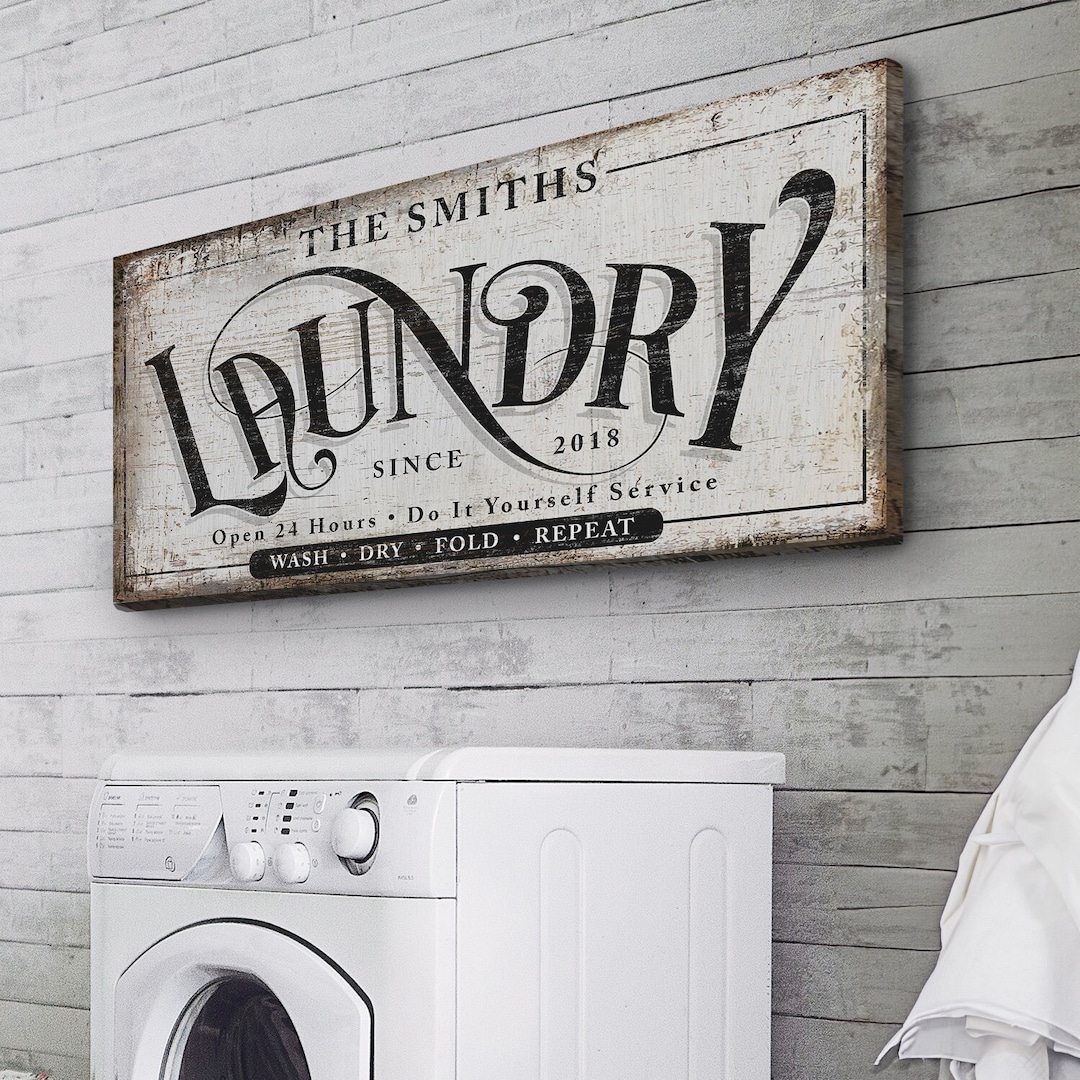 Vintage Laundry Room Decor | Laundry Room Sign | Personalized Laundry ...