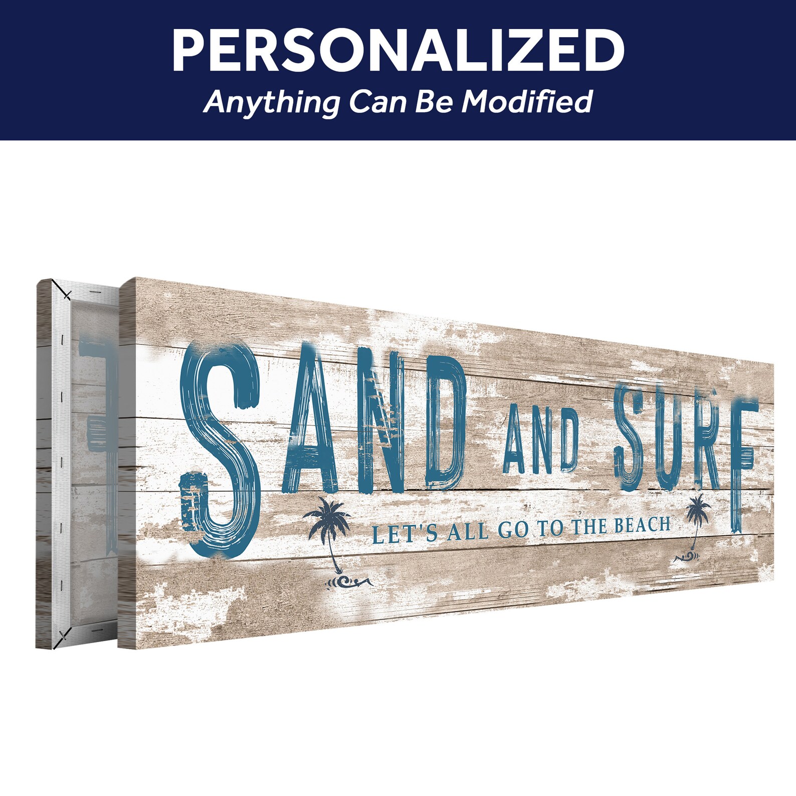 Coastal Sand and Surf Wall Decor, Rustic Chic Beach House Sign, Beach ...