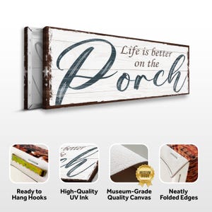 Life is Better on the Porch Sign | Rustic Farmhouse Porch Wall Art ...