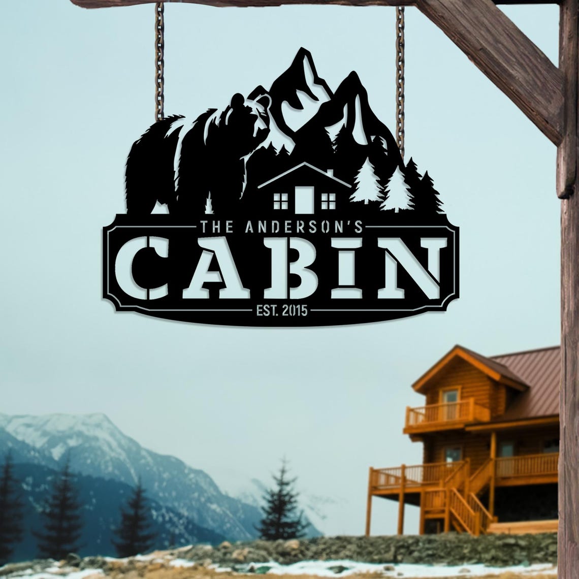 Personalized Family Cabin Metal Sign | Family Name Cabin Sign | Cabin ...