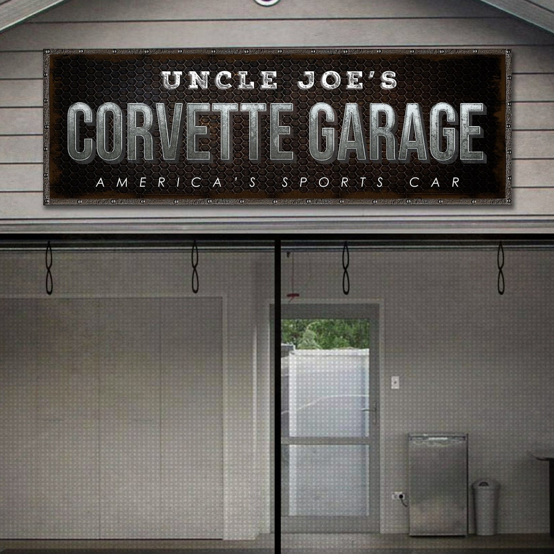 Corvette Sign | Corvette Garage Sign | Garage Wall Decor | Family Name ...