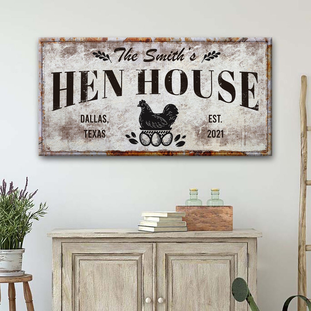 Hen House Sign | Chicken Coop Signs | Chicken Decor Farm Sign | Ranch ...