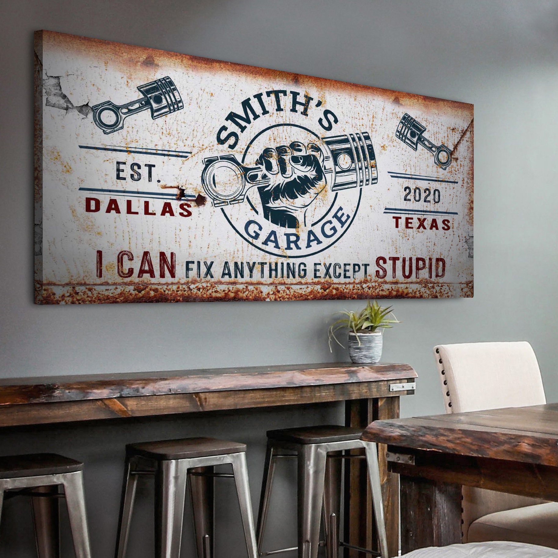 Custom Garage Sign I Can Fix Anything Except Stupid Home Decor - Etsy