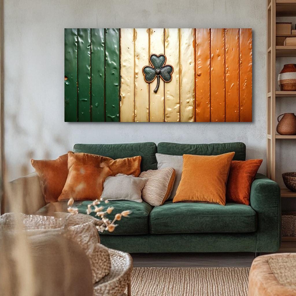Irish Shamrock Glory Wooden Flag Wall Art | Irish Flag Wall Art ...