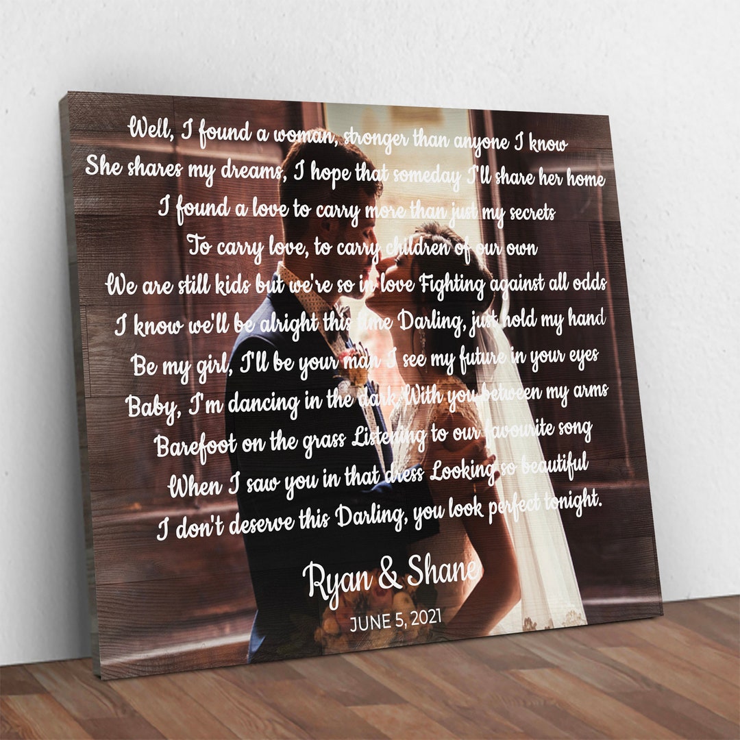 First Dance Music Notes Sign | First Dance Song Lyrics Wall Art ...