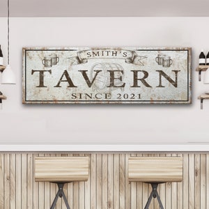 Tavern Sign | Custom Tavern Sign Home Bar Wall Art | Tavern Home Bar ...