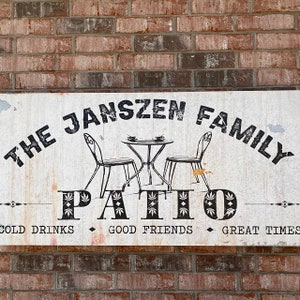 Rustic Patio Name Sign | Personalized Patio Signs | Outdoor Patio Decor ...