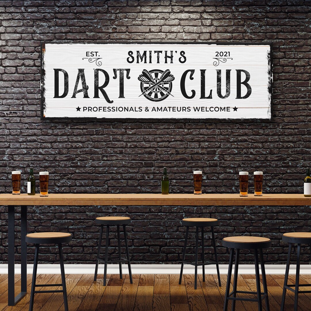 Dart Board | Dart Club Wall Sign | Personalized Man Cave Wall Décor ...