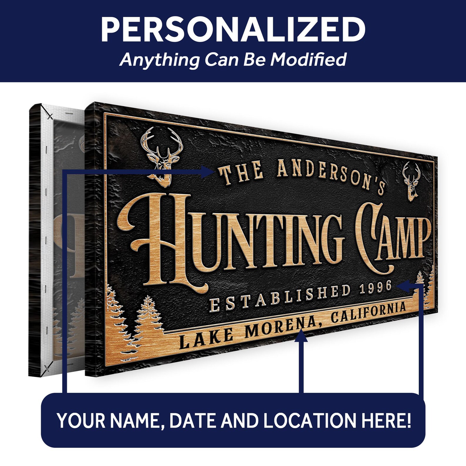 Hunting Camp Sign | Custom Hunting Sign | Personalized Gift for Hunter ...