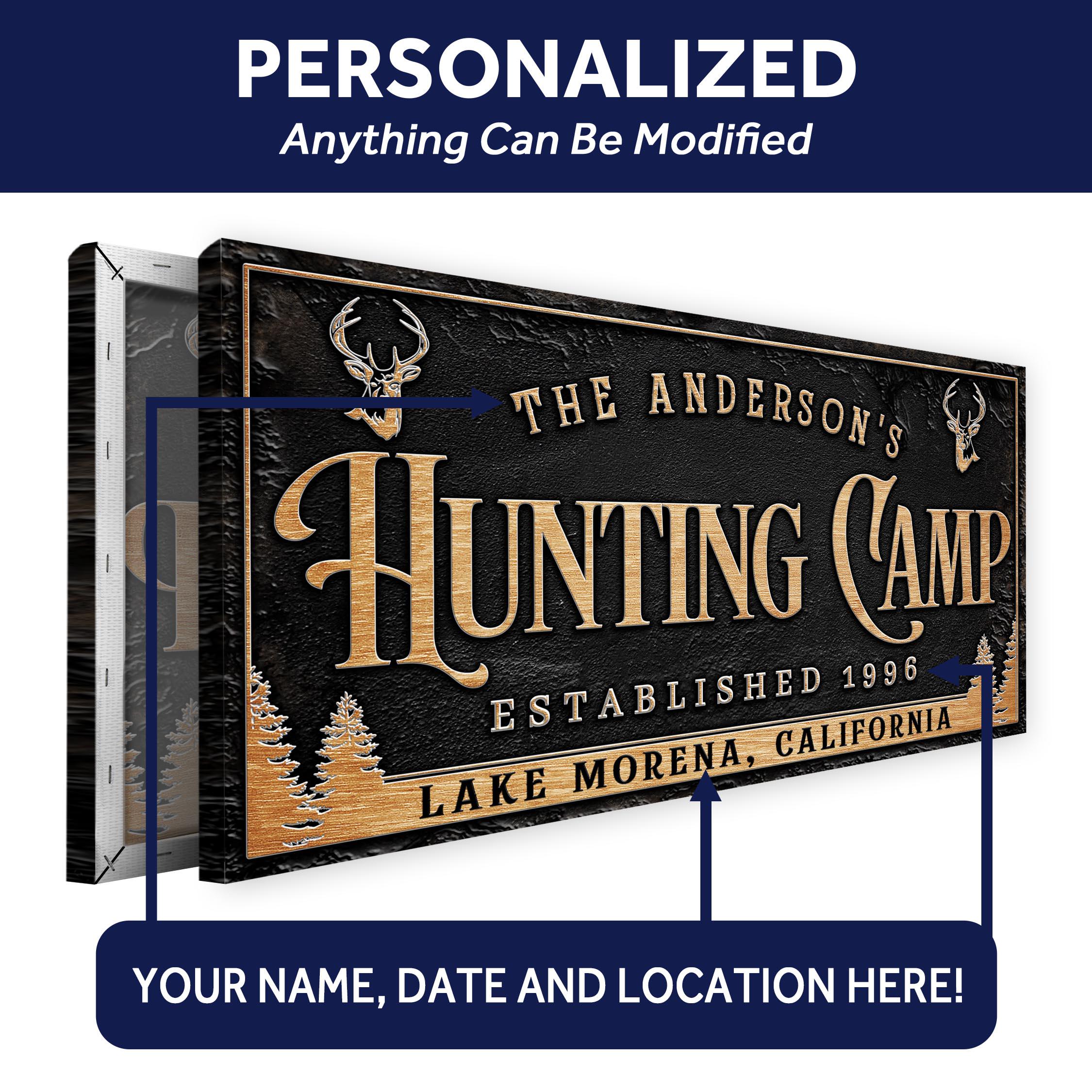 Hunting Camp Sign | Custom Hunting Sign | Personalized Gift for Hunter ...