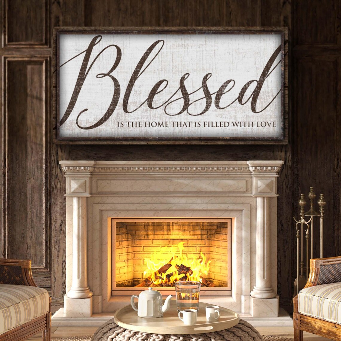 Blessed is the Home That is Filled With Love Sign | Inspirational Wall ...