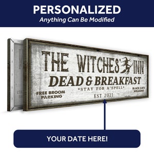 Halloween Sign Witches Inn, Halloween Decor Bed and Breakfast ...