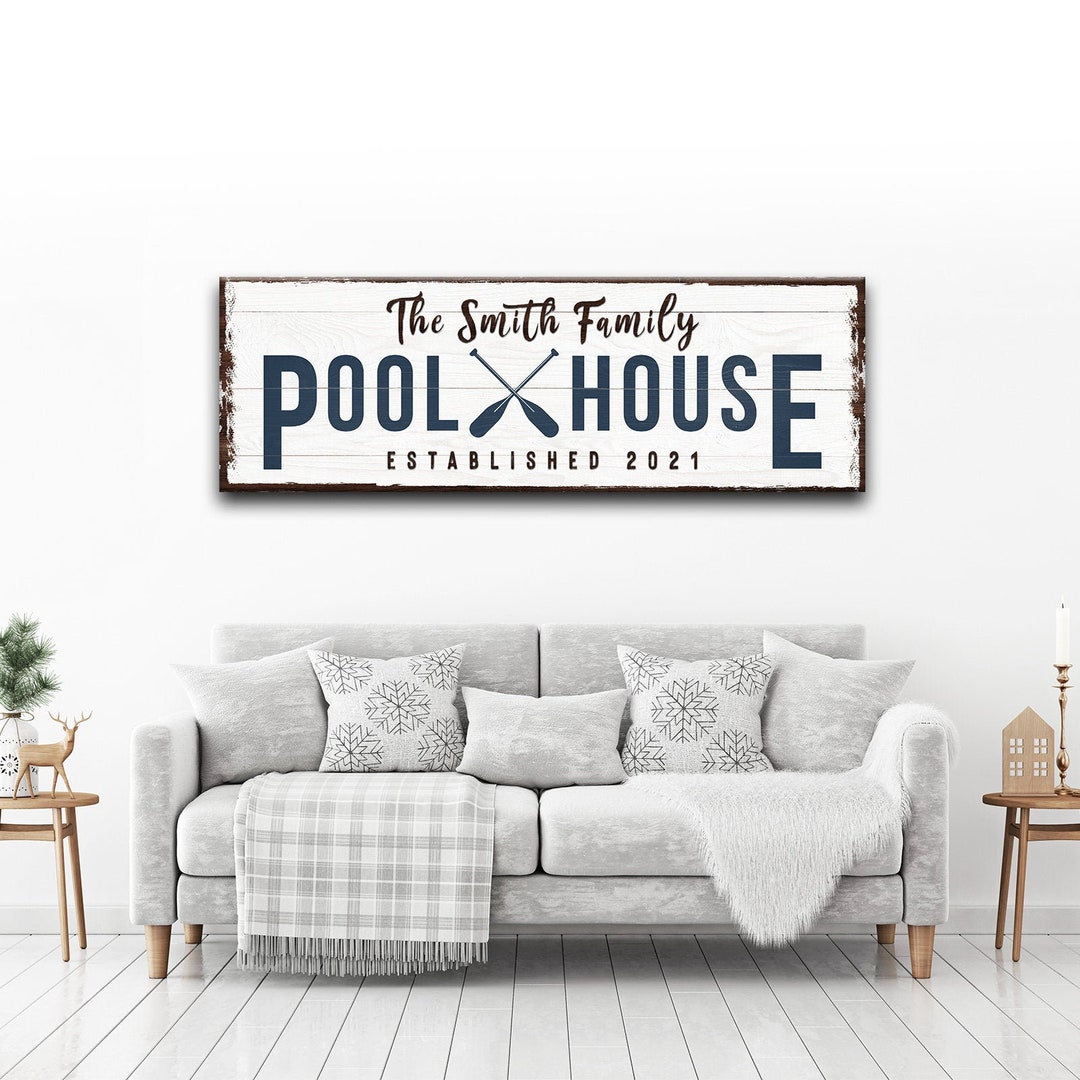 Pool House Sign | Custom Last Name Wall Decor | Pool House Decor ...