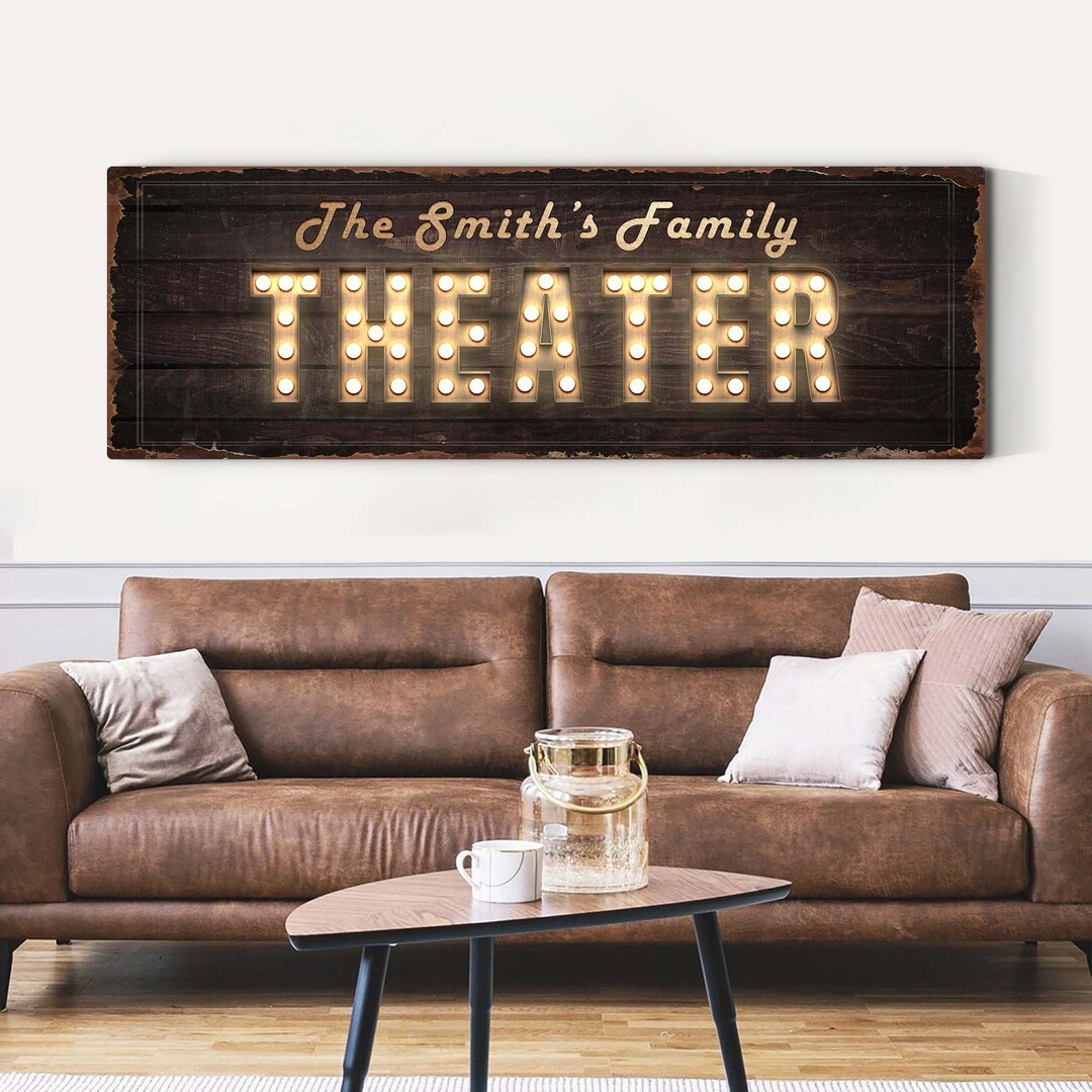 Theater Sign | Home Theater Sign Wall Decor | Family Movie Night Cinema ...