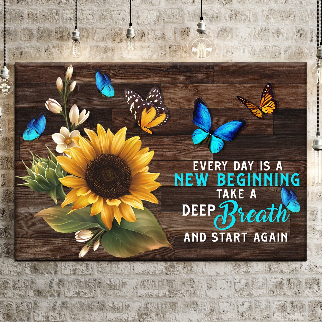 Sunflower Decor | Everyday is A New Beginning | New Beginnings Sign ...