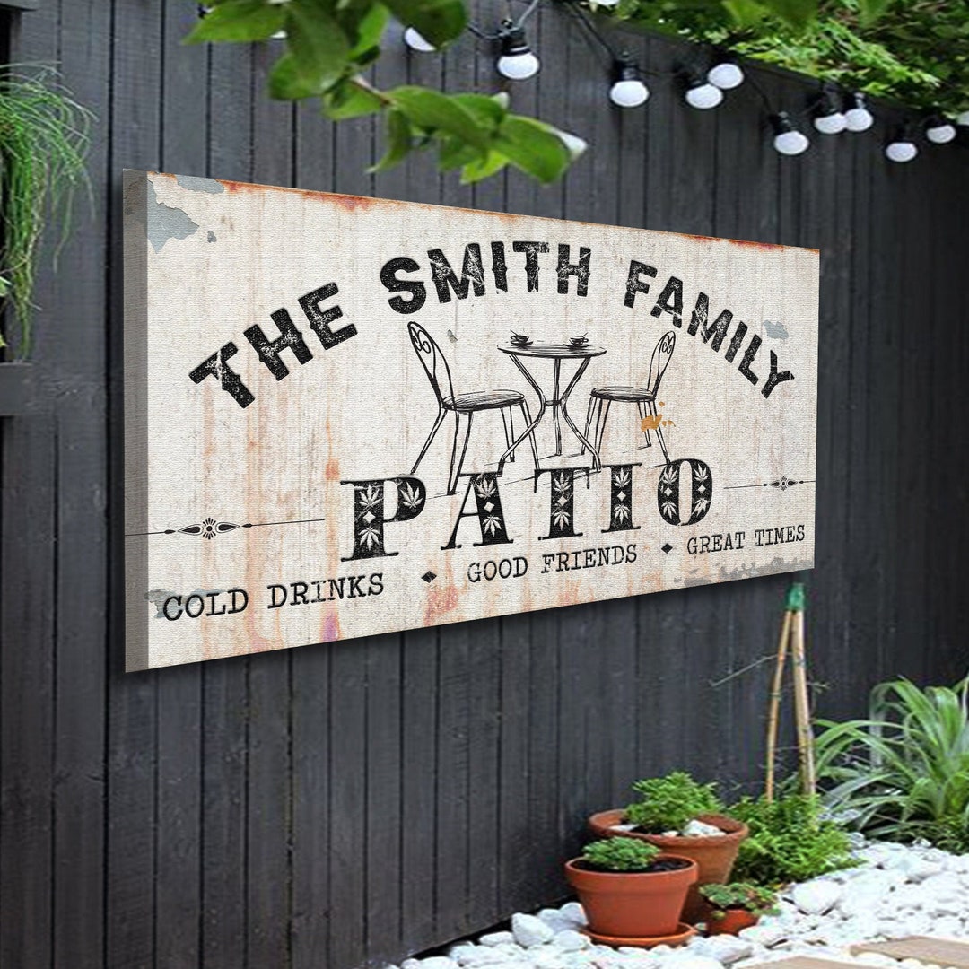 Custom Patio Sign | Outdoor Decor for Patio | Personalized Last Name ...