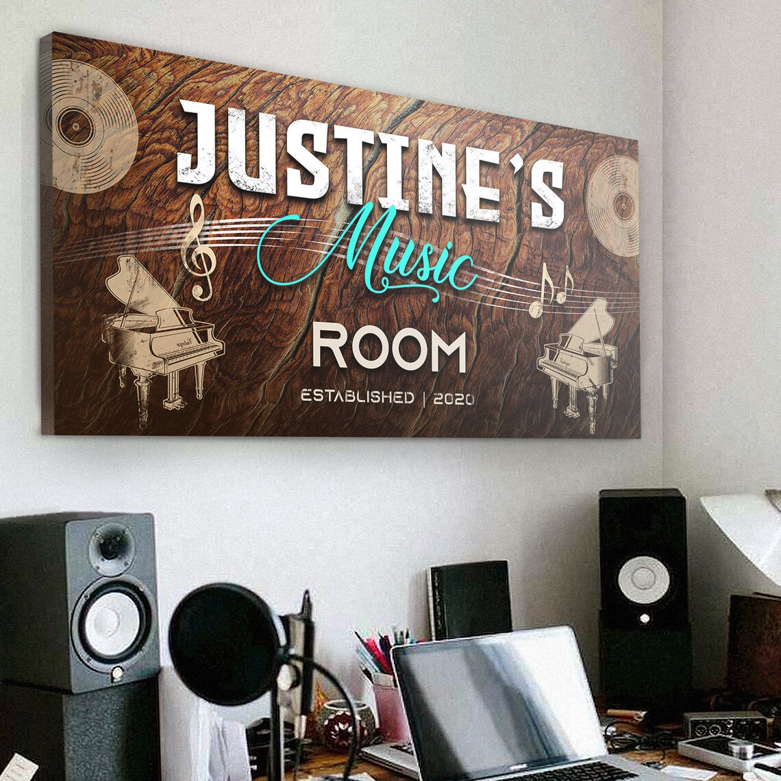 Music Room Sign Music Lover Gift Recording Studio Room Sign - Etsy