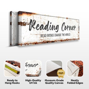 Reading Corner Sign, Kid Room Decor, Library Decor, Book Lover Sign ...