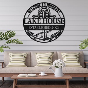 Custom Metal Lake Sign | Family Lake House Sign | Lakehouse Decor ...