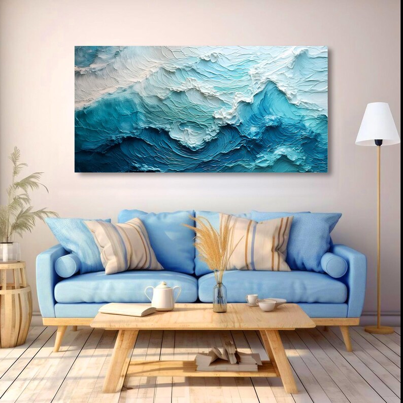 Blue Ocean Coastal Wall Art | Ocean Wave Canvas Art | Coastal Wall Art ...