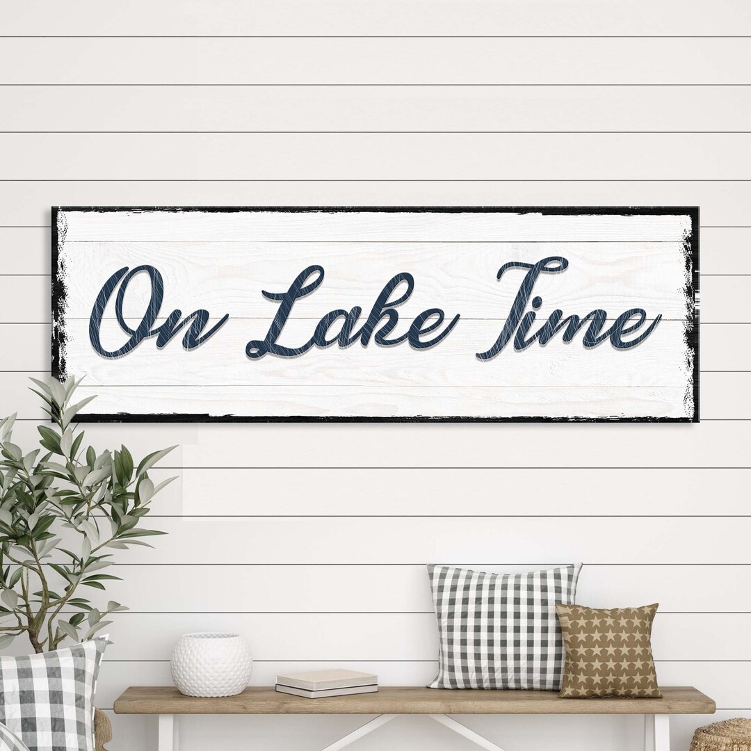 Personalized Lake Art | on Lake Time Sign Custom Lake Art | Lake Print ...