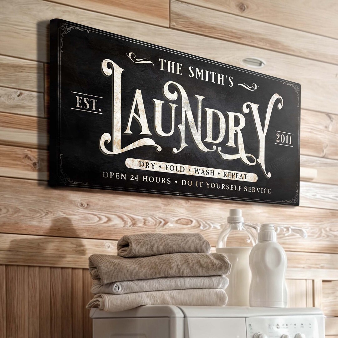 Laundry Room Sign | Farmhouse Laundry Sign | Personalized Laundry Room ...