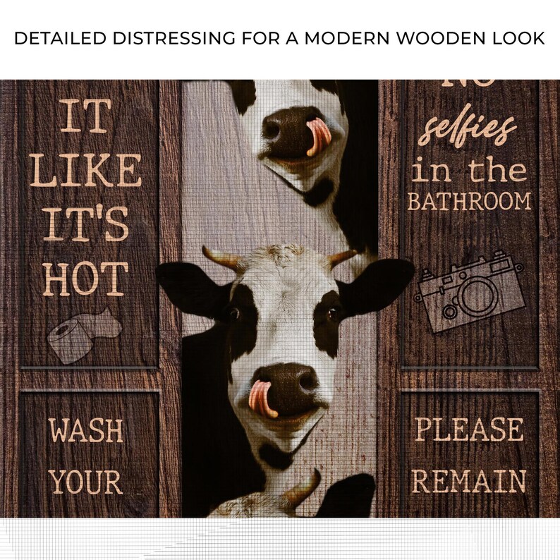Funny Cow Bathroom Rules Sign Cow Bathroom Wall Art Funny - Etsy