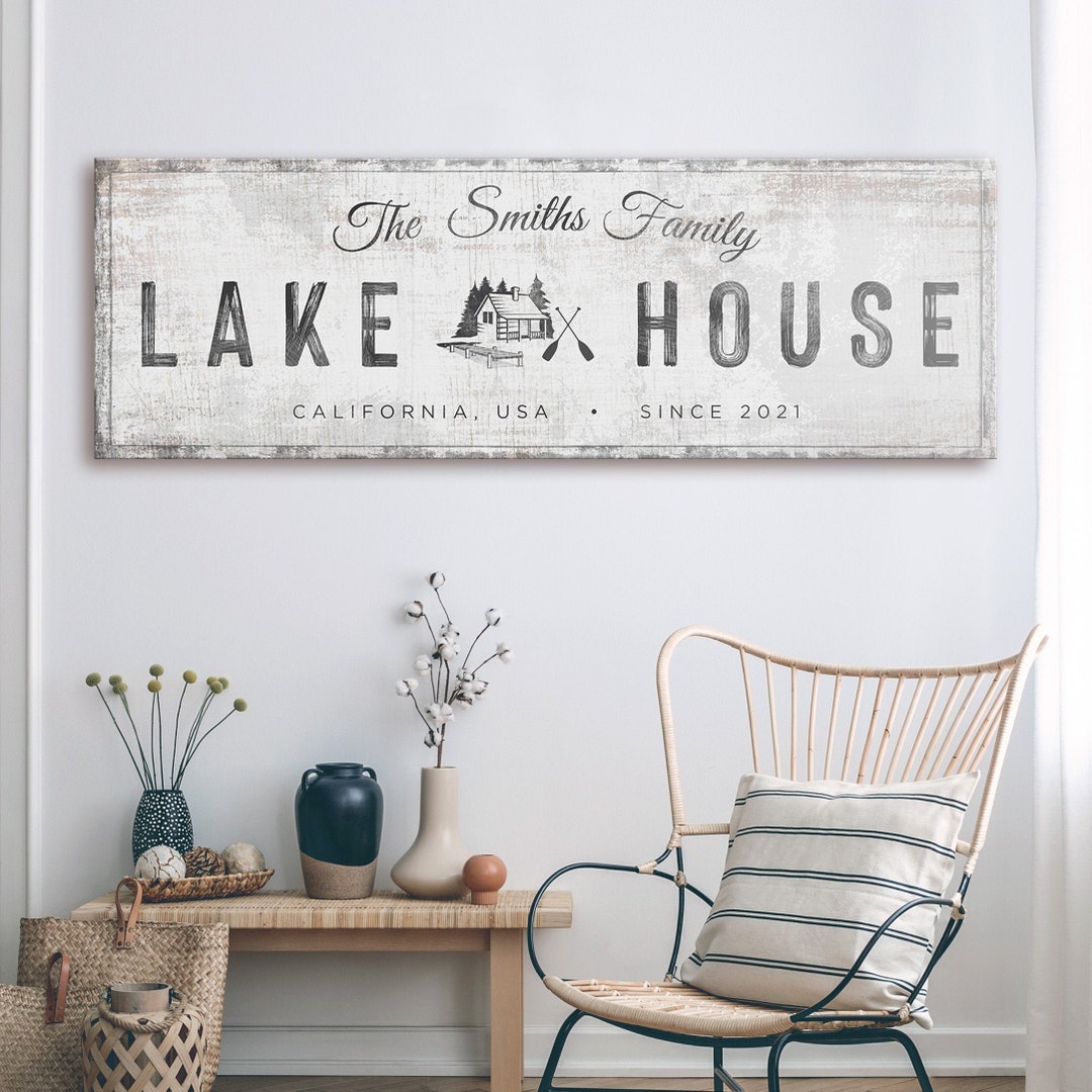 Lake House Sign | Lake House Wall Decor | Custom Lake House Sign ...