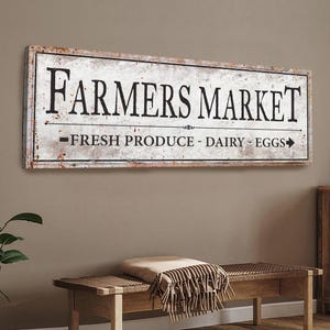 Rustic Farmers Market Sign | Fall Market Sign | Personalized Kitchen ...