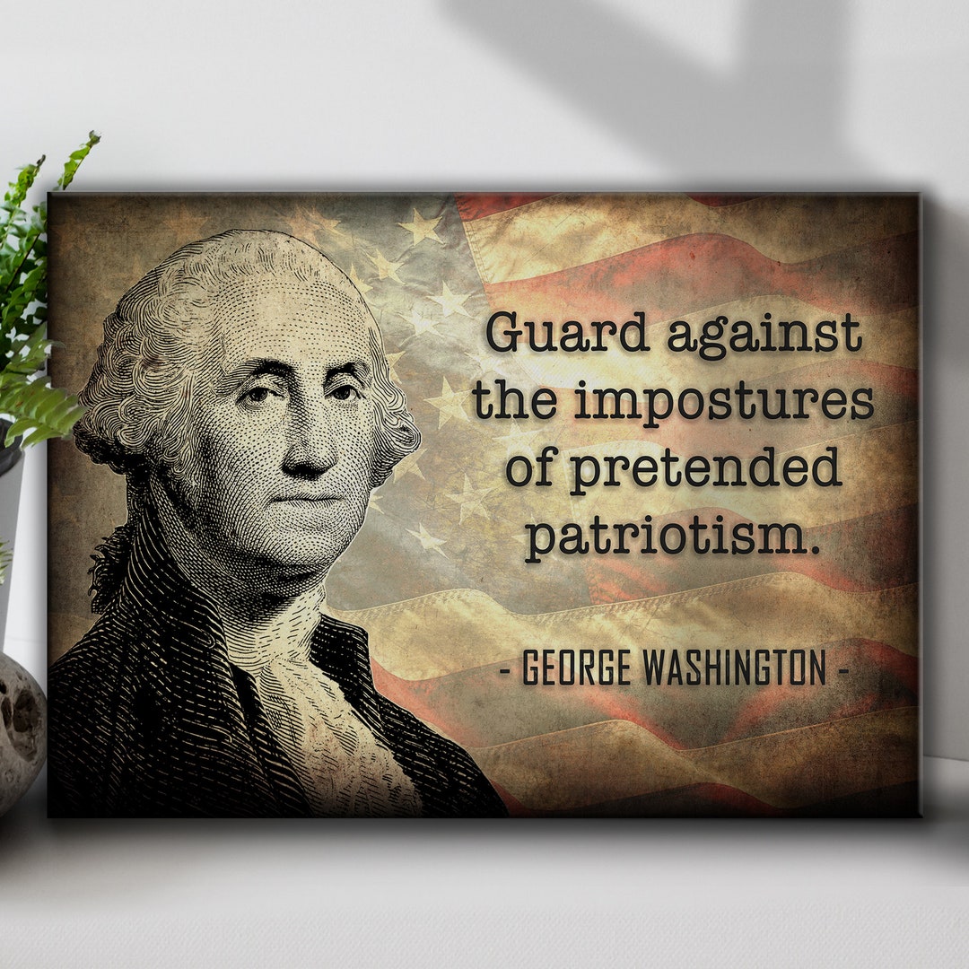 George Washington Quote Wall Art | 4th of July Decor | USA Flag Wall ...