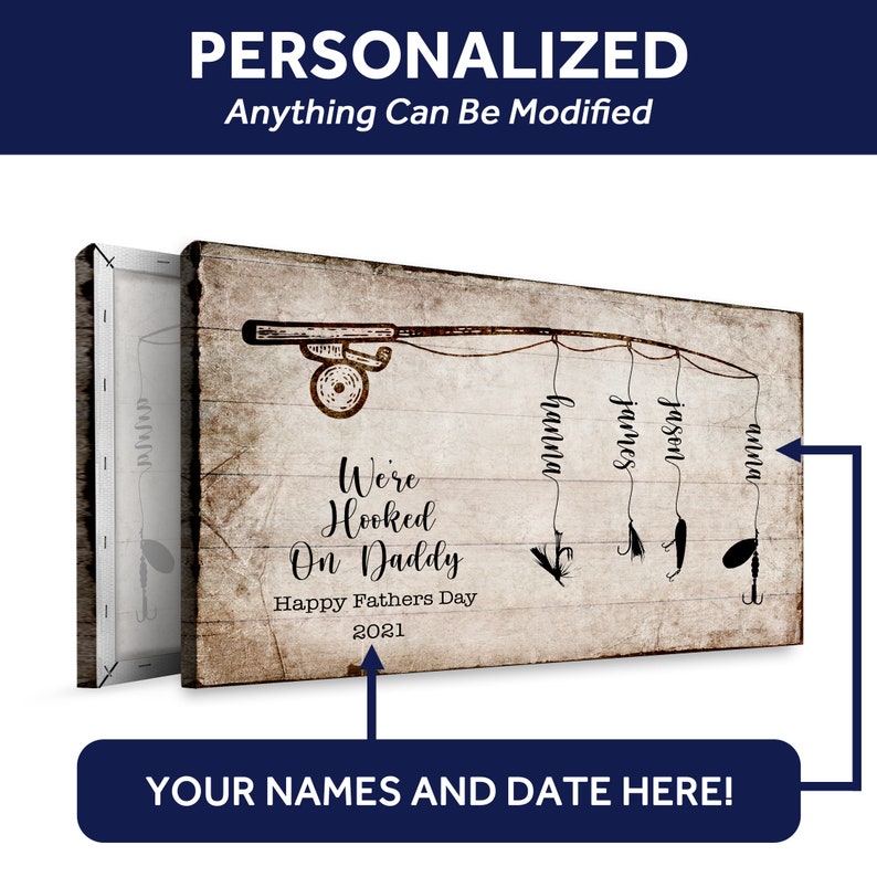 Father’s Day Gift Sign, We’re Hooked on Daddy Wall Art, Father's Day ...