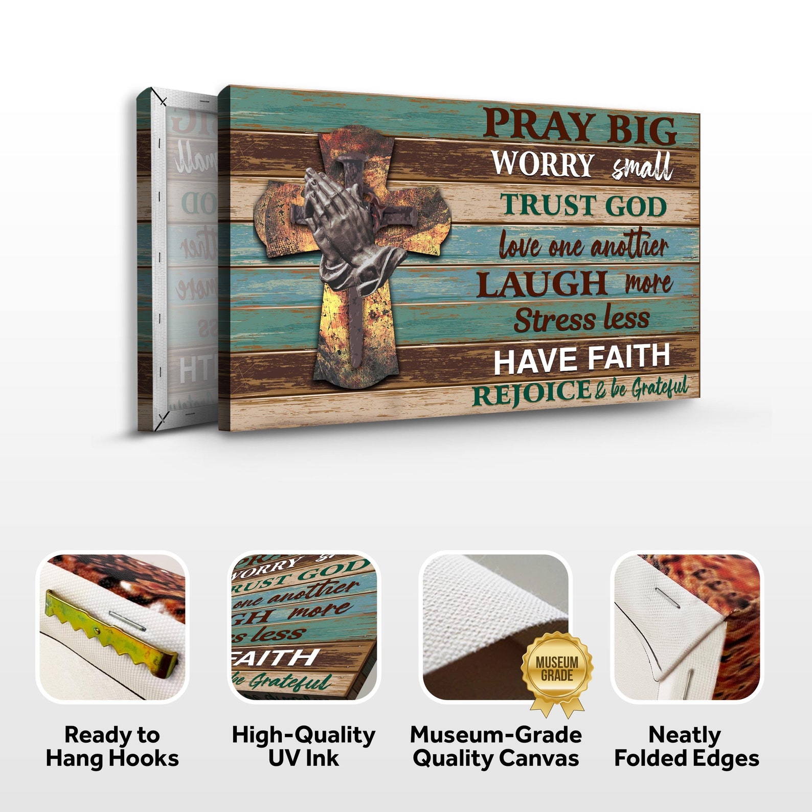Faith Sign | Pray Big Worry Small Christian Wall Art | Religious Sign ...
