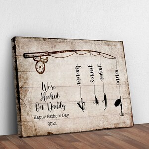 Father’s Day Gift Sign, We’re Hooked on Daddy Wall Art, Father's Day ...