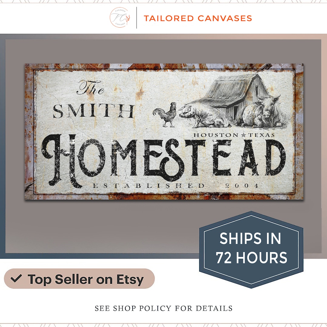Homestead Sign | Farmhouse Wall Decor | Modern Farmhouse Wall Art ...