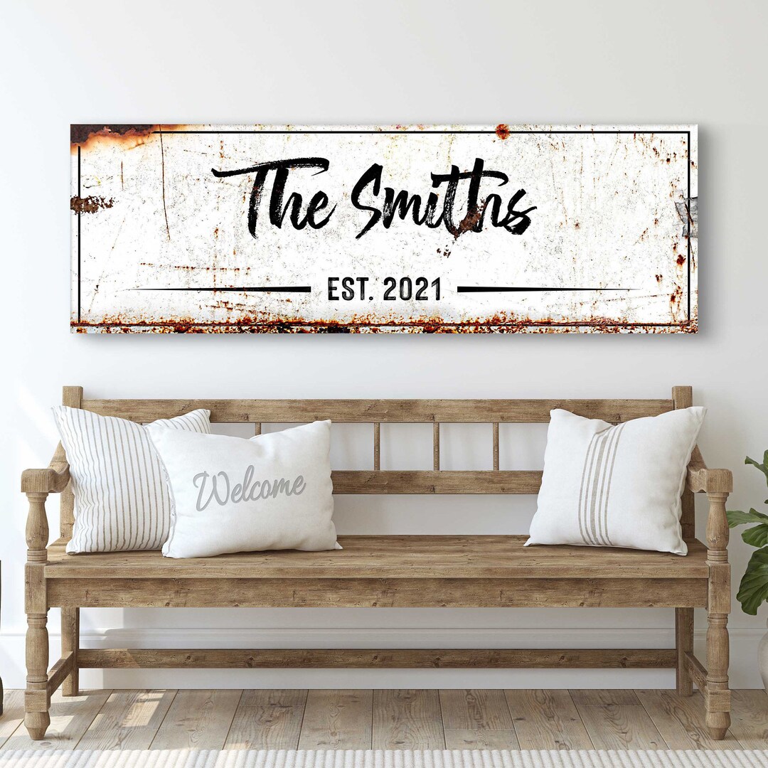 Family Last Name Sign | Farmhouse Last Name Sign for Wall | Family ...