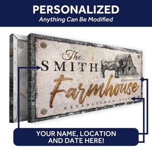 Farmhouse Custom Sign | Farm Sign | Farm Wall Decor | Homestead Canvas ...