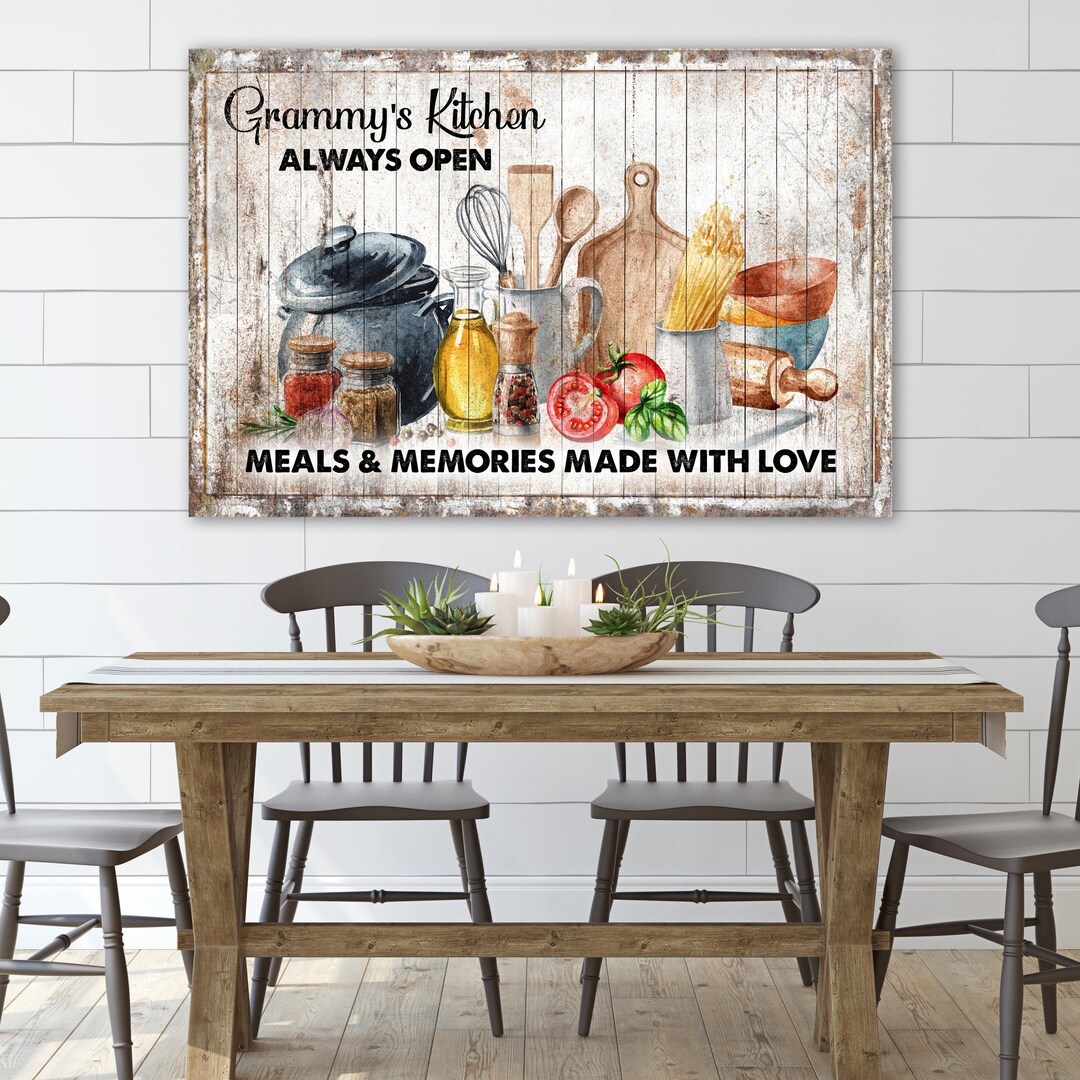 Kitchen Wall Art Farmhouse Grandmas Kitchen Sign Made With - Etsy