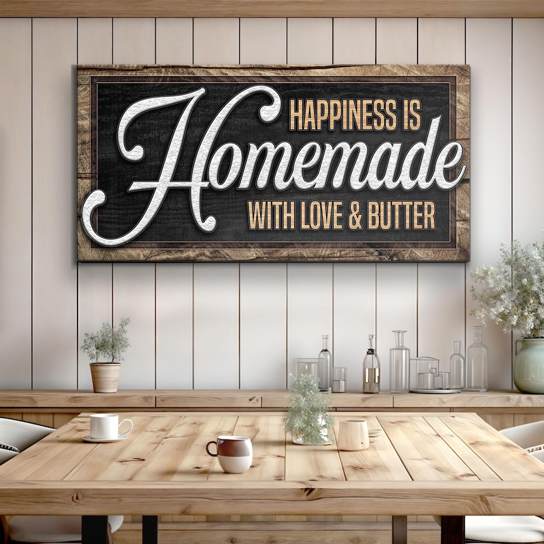 Happiness is Homemade Sign | Happiness Signs | Living Room Decor ...