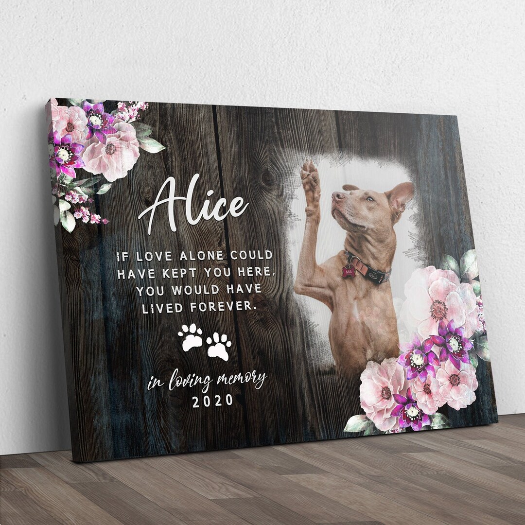 Dog Memorial Gift Portrait Art | in Loving Memory Dog Remembrance Gift ...