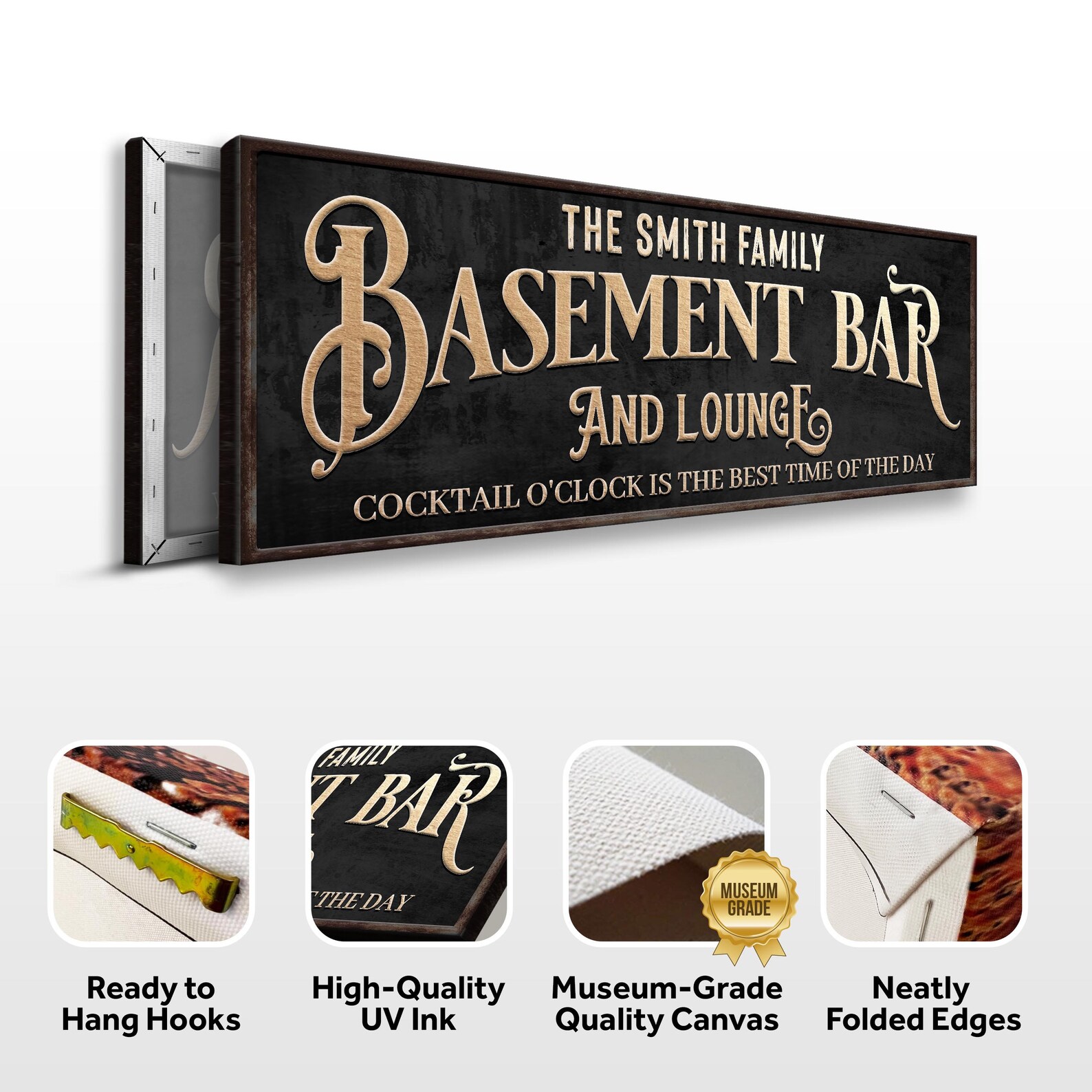 Basement Bar and Lounge Sign | Rustic Basement Bar Wall Decor | Man ...