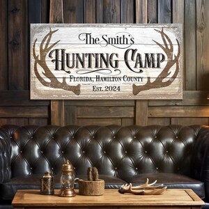 Hunting Camp Sign Decor | Hunting Sign Wall Art | Custom Hunting Sign ...